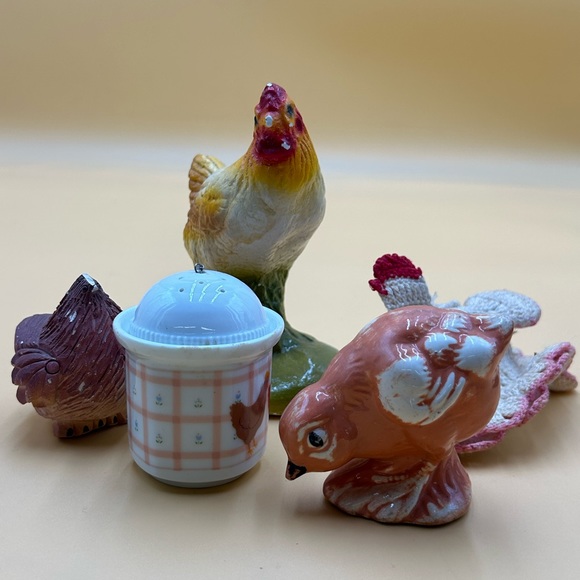 Vintage | Accents | Vintage Hen Chicken Decor Figurines Tea Infuser ...